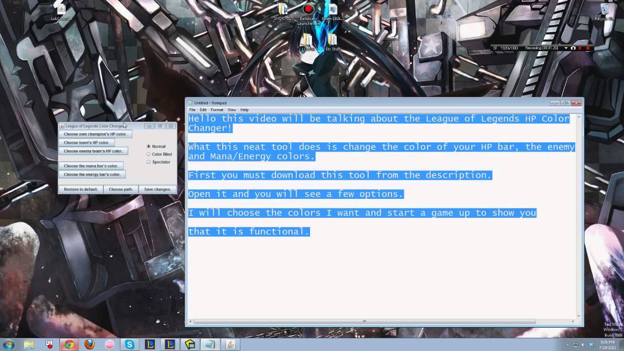 League of Legends - Change HP color bars and more! - YouTube
