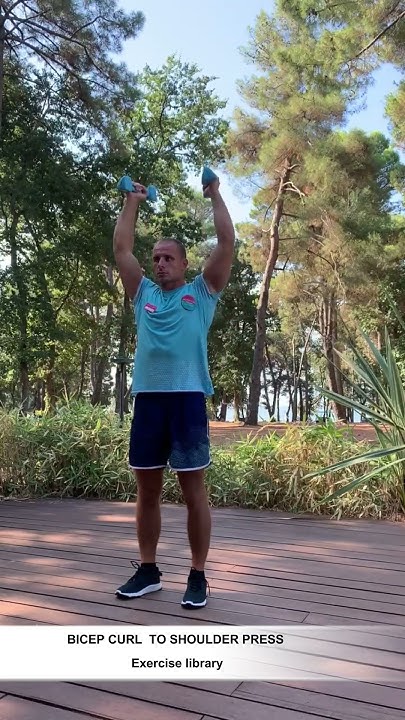 Bicep curl to overhead press with dumbbells - YouTube