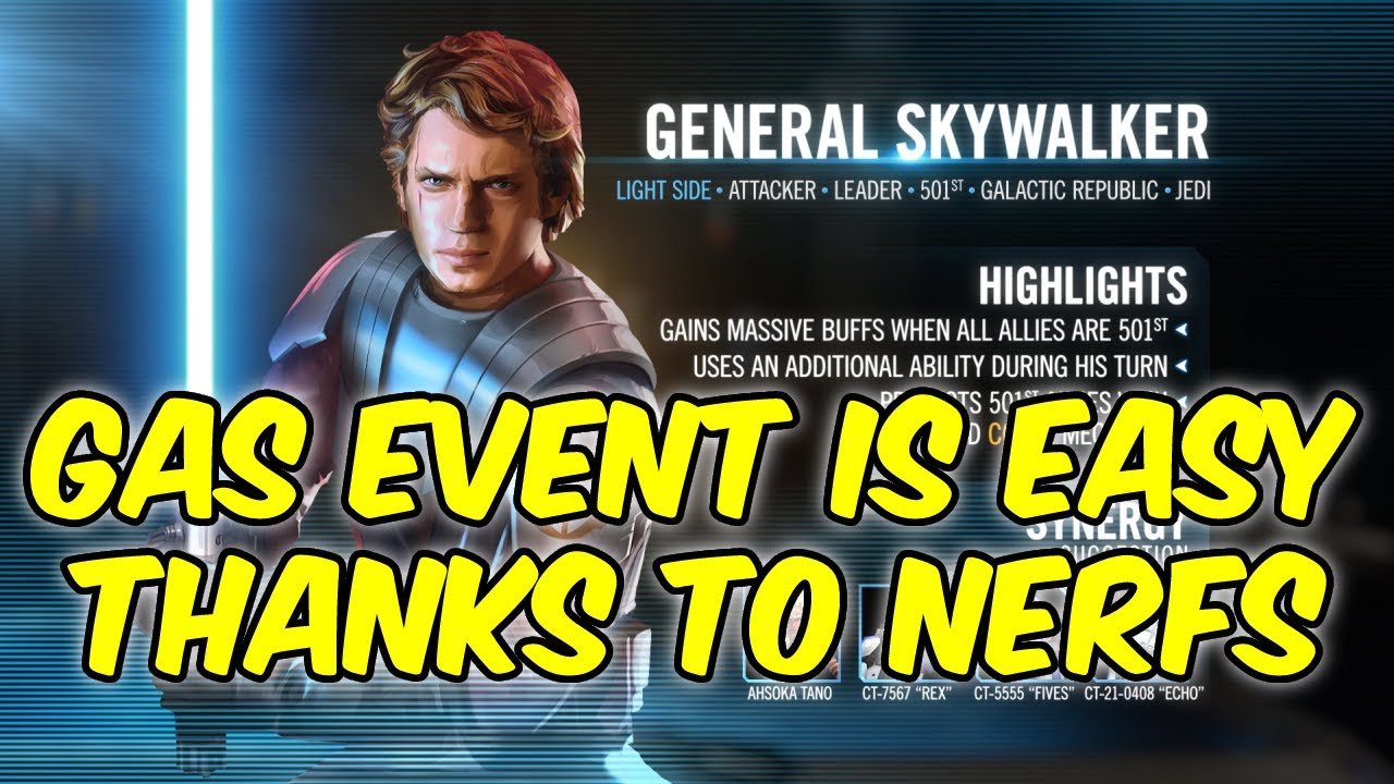 GAS Event Is Much Easier After Nerfs SWGOH - YouTube