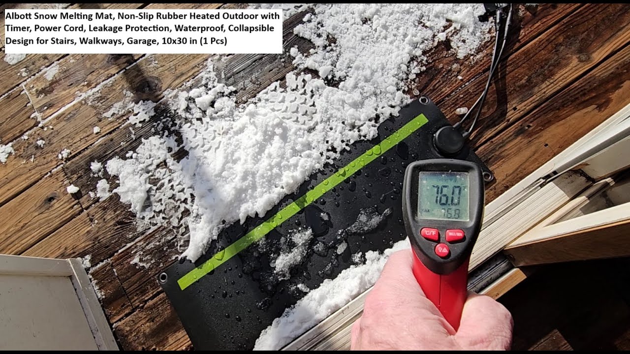 Albott Snow Melting Mat, Non-Slip Rubber Heated Outdoor with Timer ...