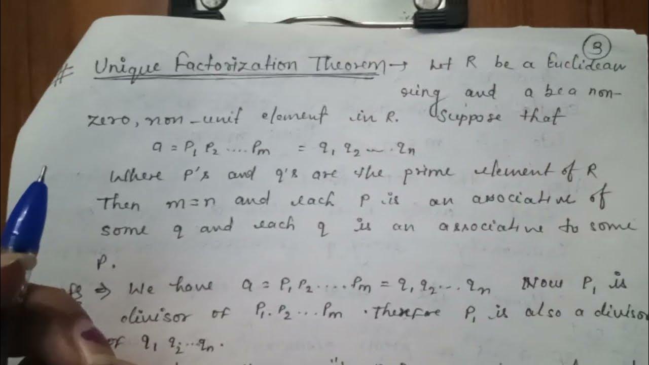 State and Prove Unique Factorization Theorem of Modern Algebra For MSc ...