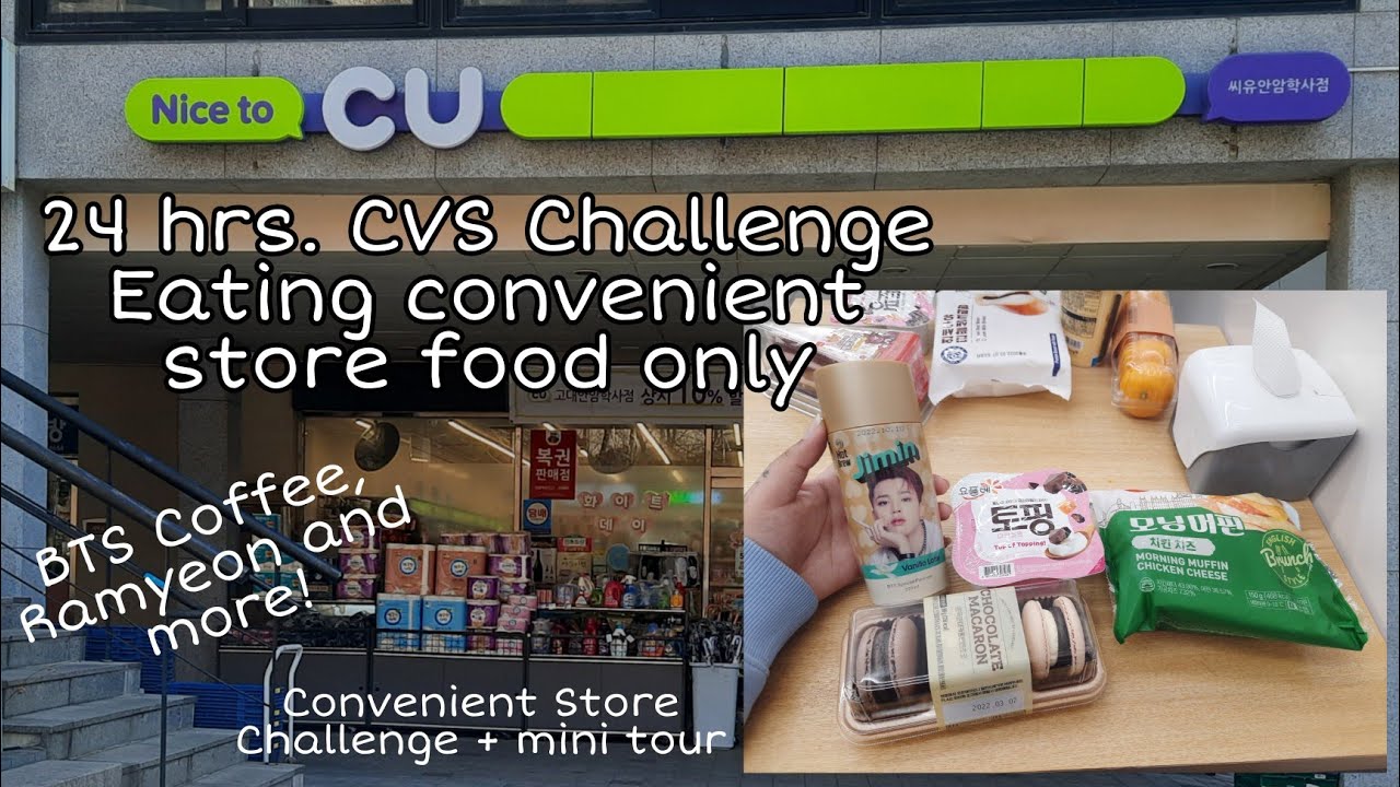 Convenient Store Food challenge | Eating Convenient Store Food for 24 ...