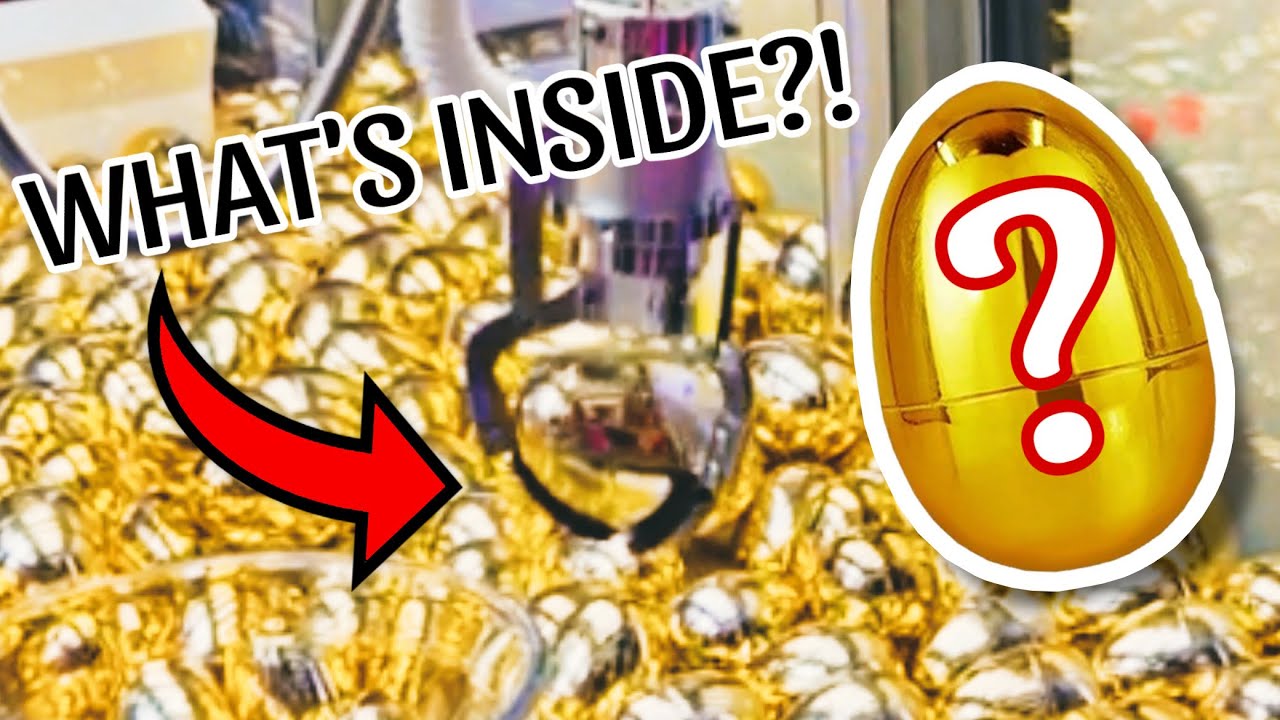WINNING GOLDEN EGGS AT THE CLAW MACHINE!! - YouTube