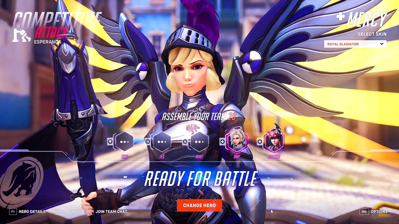 *NEW MERCY SKIN* 💜 "Royal Gladiator" - Overwatch 2 Mercy Main ...