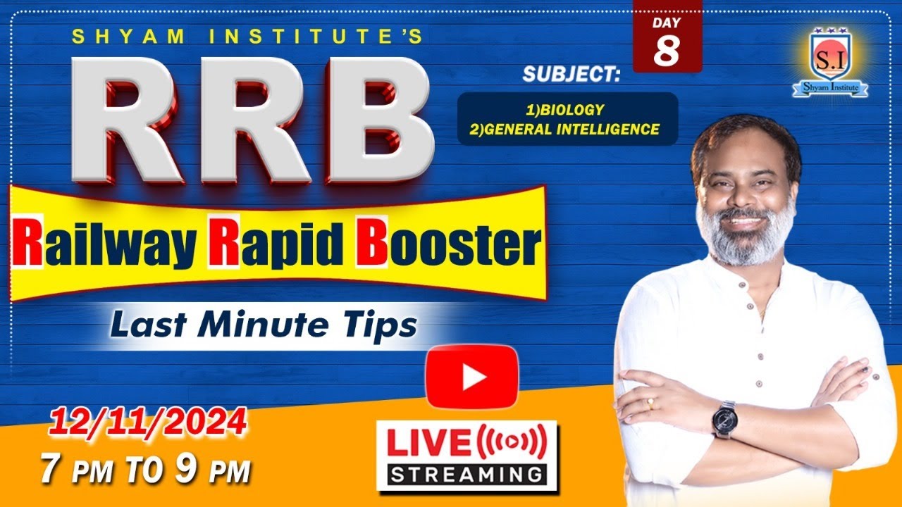 RRB | RAILWAY RAPID BOOSTER | LIVE | DAY 8 #shyaminstitute - YouTube