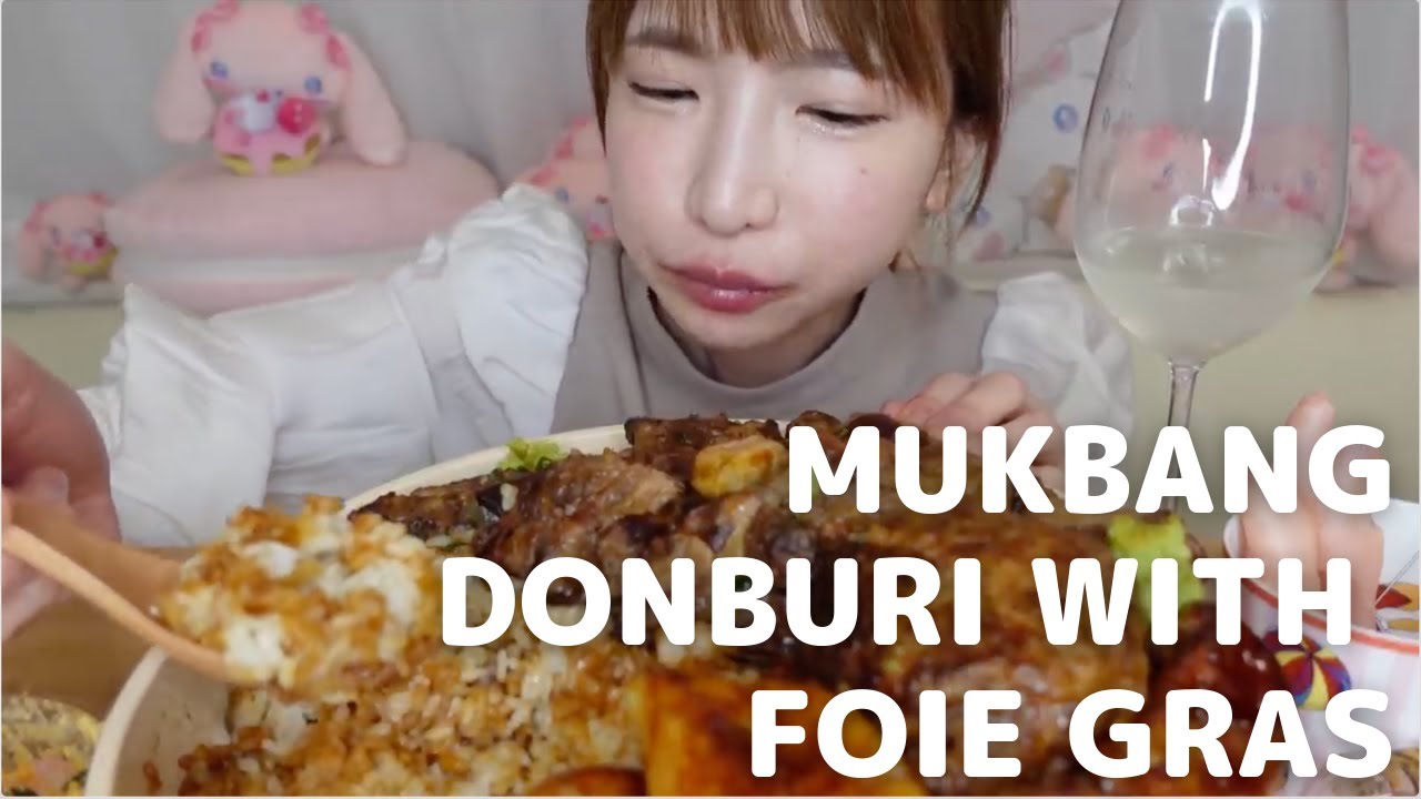 [MUKBANG] Donburi with foie gras, hamburger and cartilage soki ...