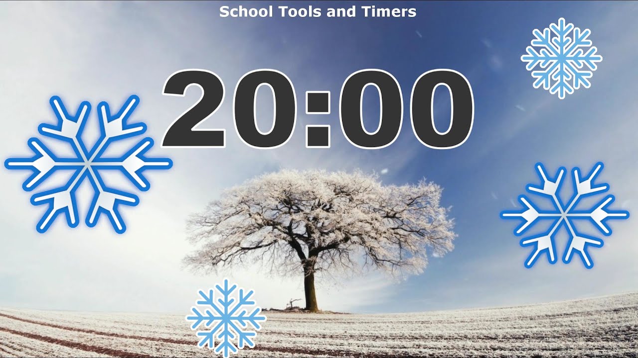 20 Minute Countdown Timer - Winter Snow Tree ️ Relaxing Song Alarm🎵 ...