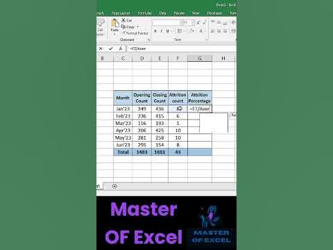 How to calculate attrition | Attrition in BPO | Excel Tutorial | #viral | #shorts - YouTube