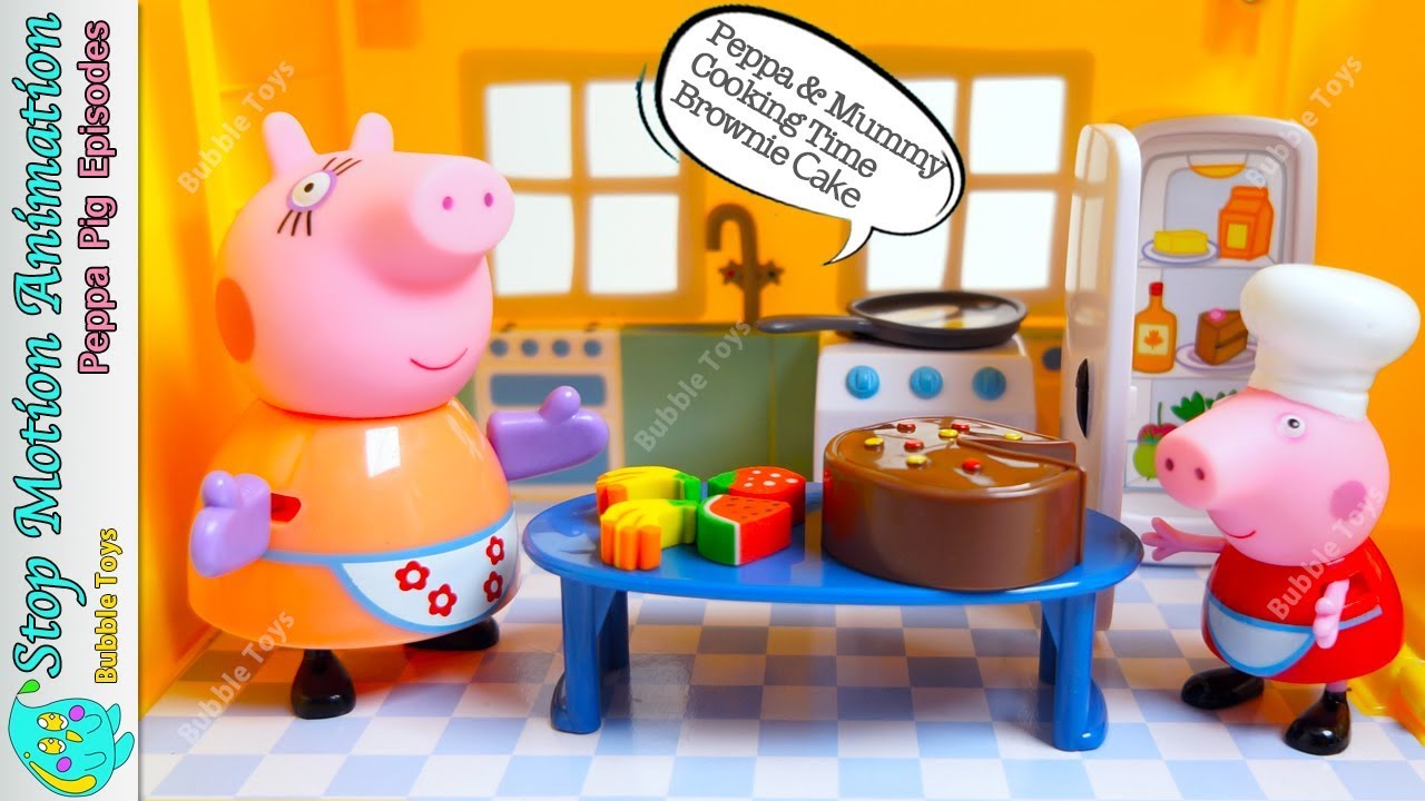 Peppa Pig - Peppa’s Family Stop Motion Cartoon! Peppa & Mummy Cooking ...