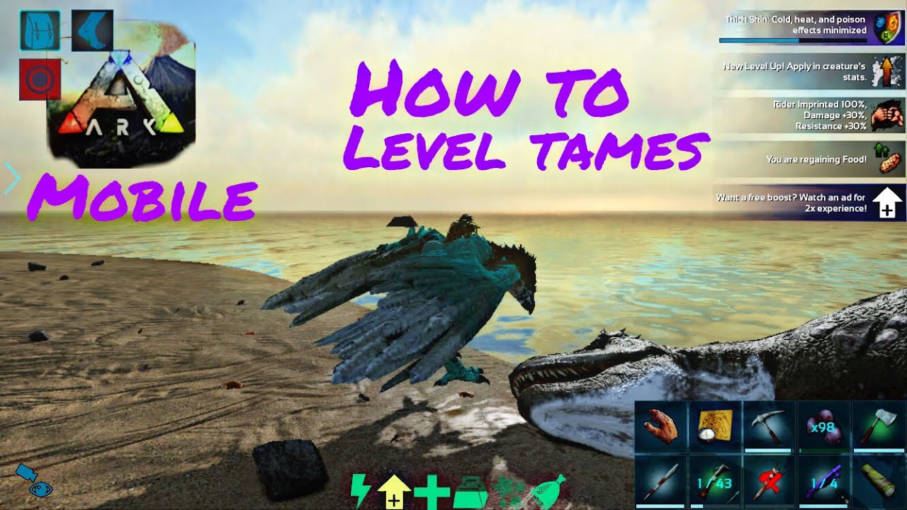 Ark Survival Evolved Mobile How I Level Tames Youtube