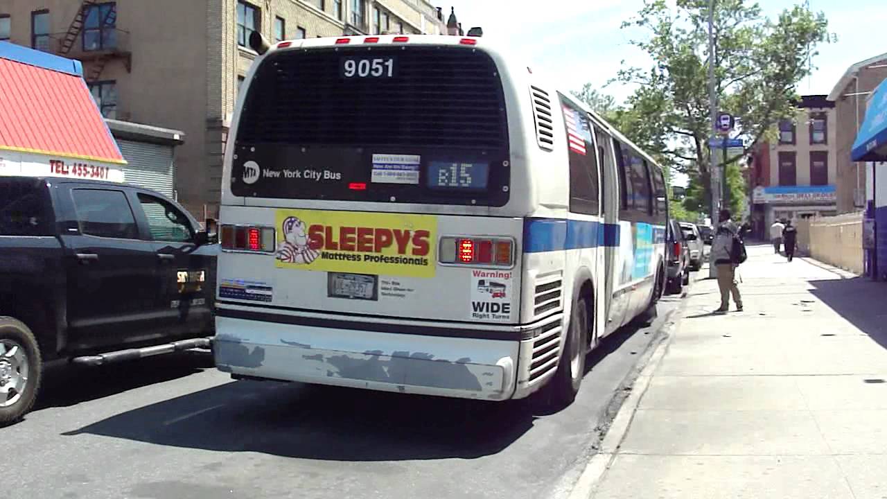 MTA NYCT Bus: 1996 Nova-RTS B15 Bus #9051 at Lafayette Ave-Marcus ...