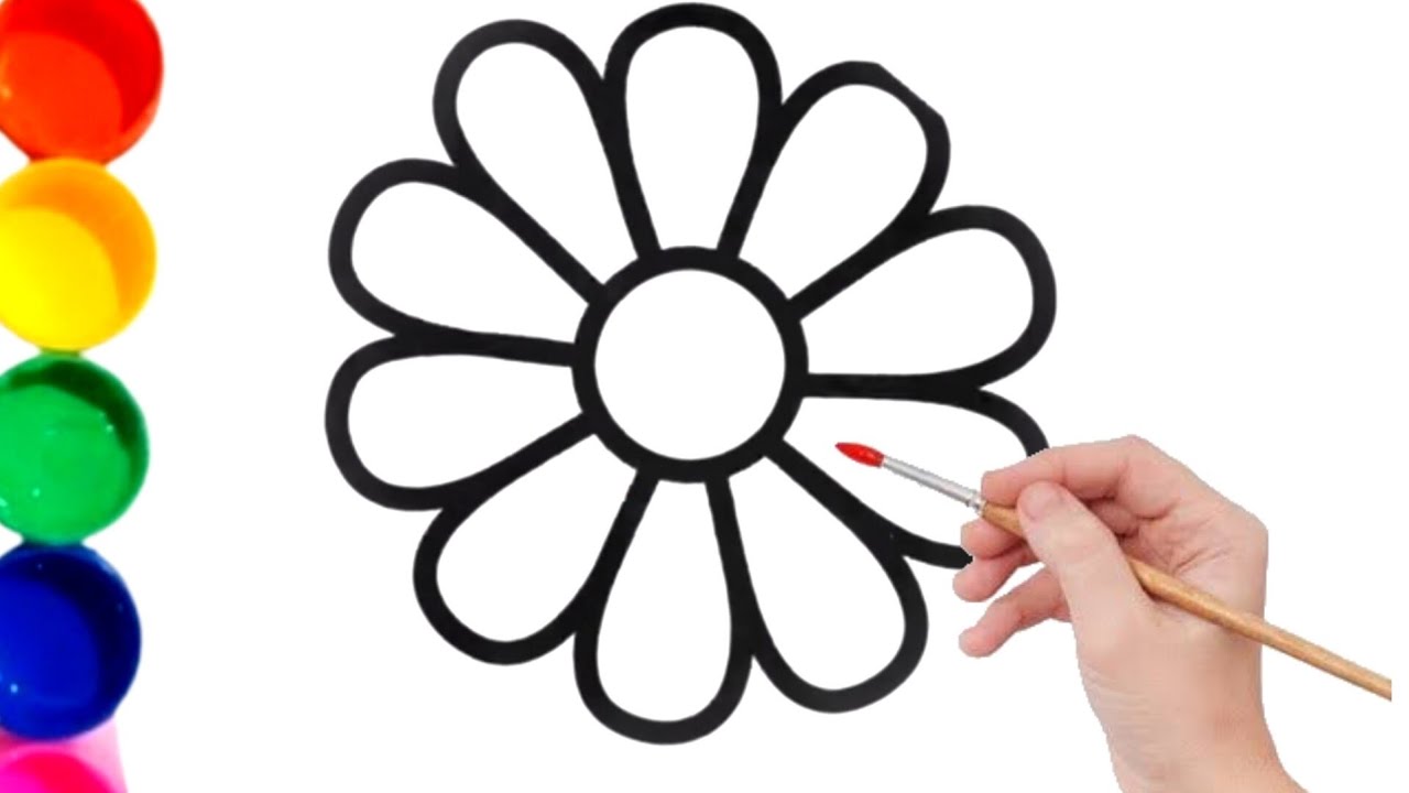 Drawing and Coloring Flower for Kids And Toddlers - YouTube