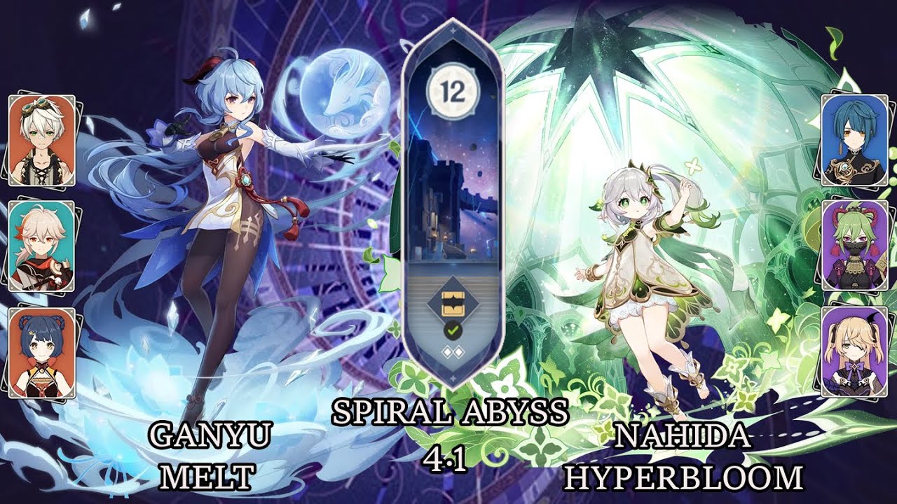 C0 Ganyu Melt & C0 Nahida HyperBloom - Genshin Impact Abismo 4.1 sala ...