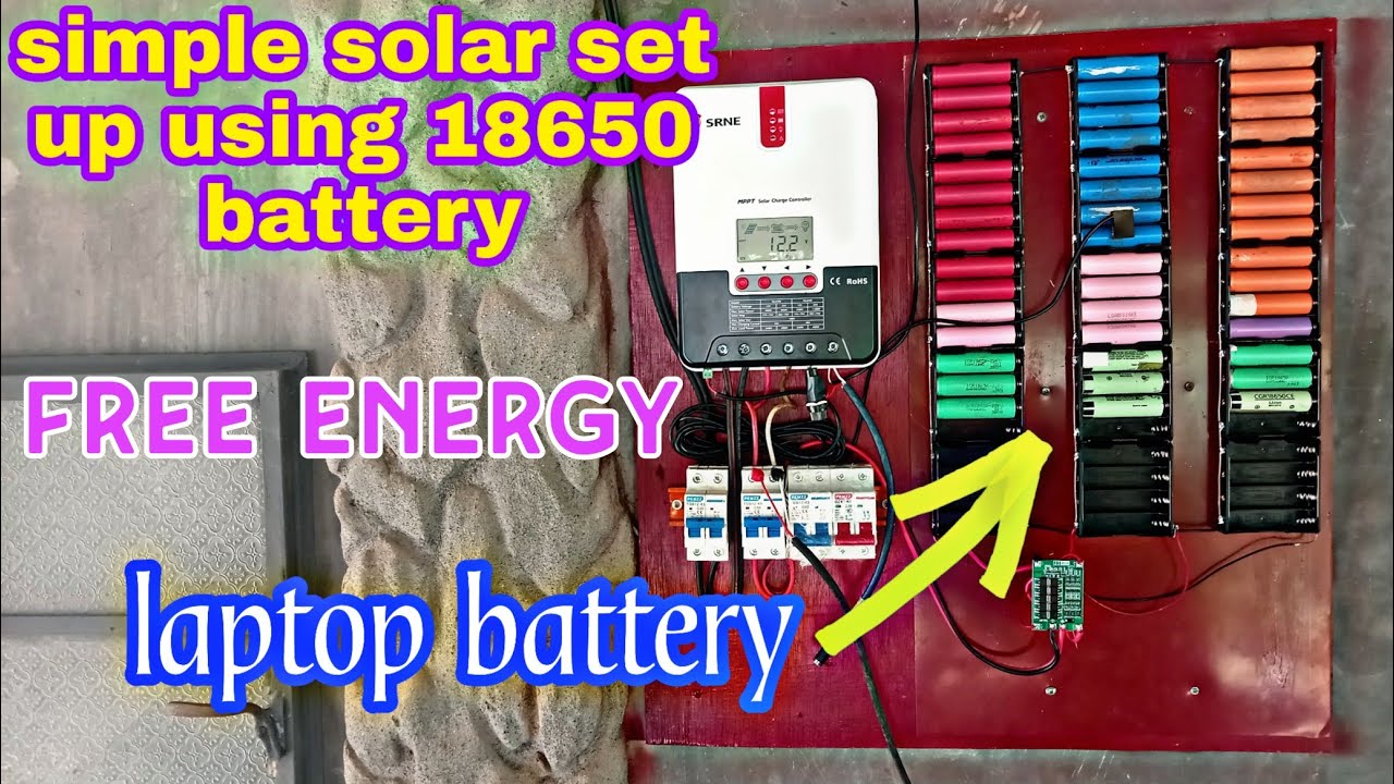 small solar set up using 18650 battery | diy solar set up | srne solar ...