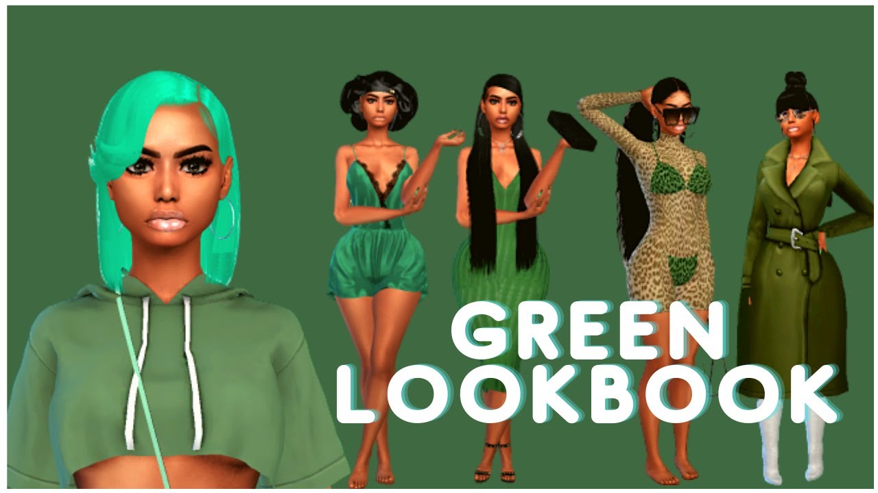 GREEN LOOKBOOK + CC LINKS || SIMS 4 - YouTube