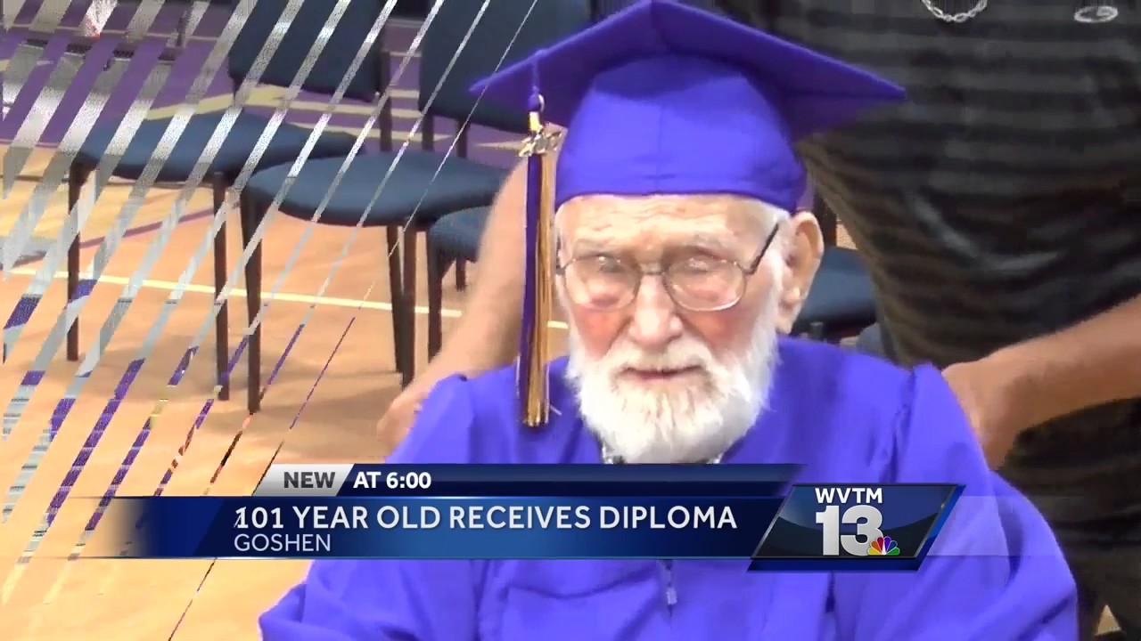 101-year-old man earns diploma at Goshen High School - YouTube