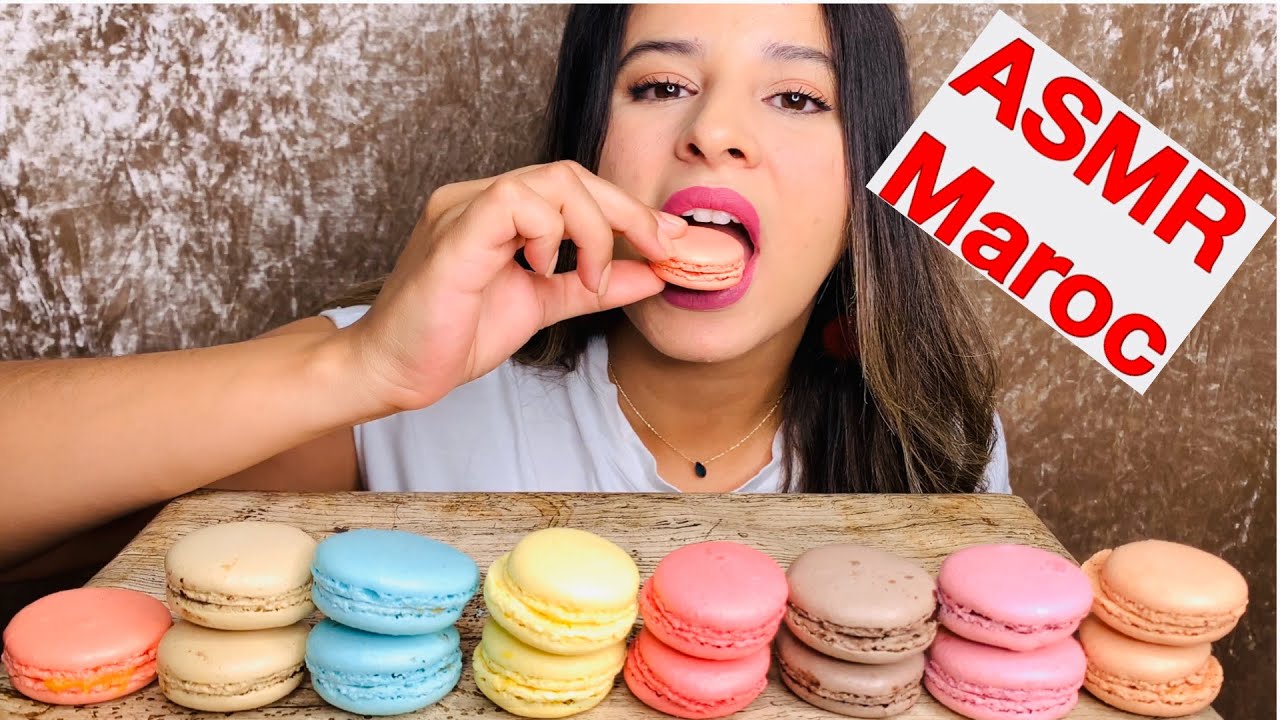 ASMR RAINBOW MACARON EATING SHOW MUKBANG - YouTube