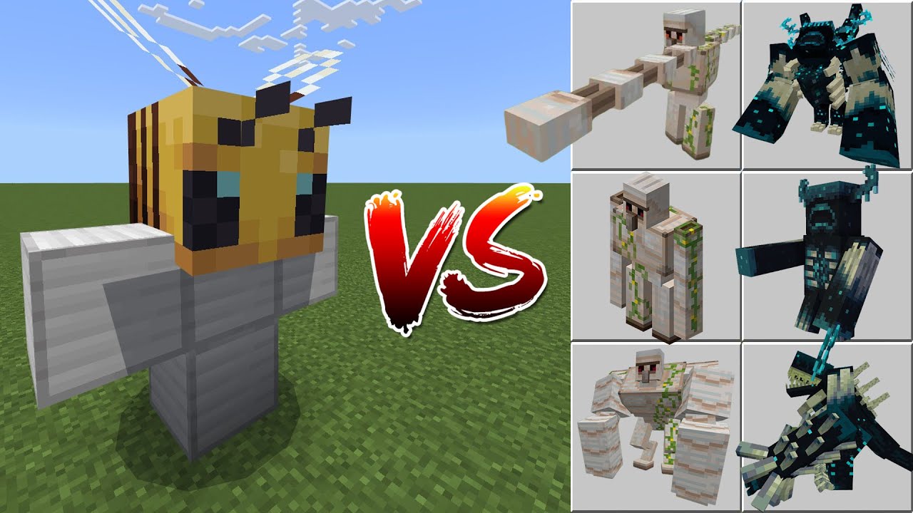 The BEE GOLEM vs Iron Golems And Wardens - YouTube