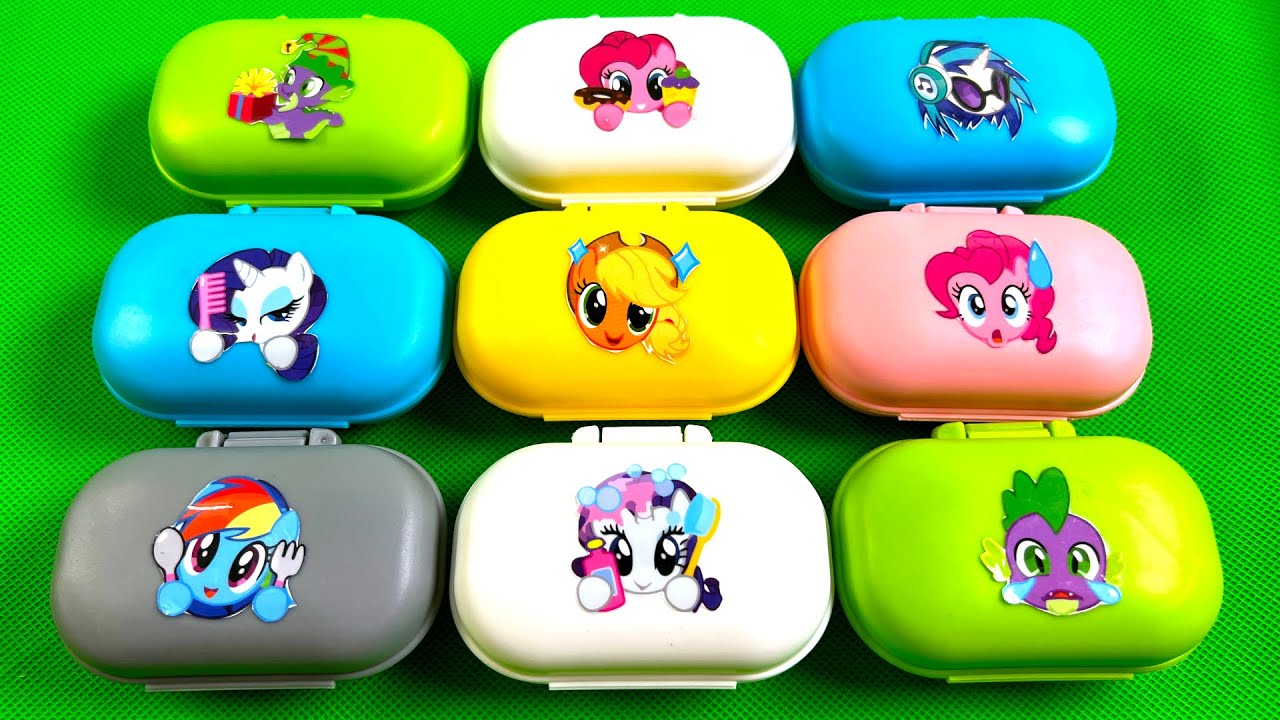 My Little Pony ASMR | Making GLOSSY Slime with Medicine Boxes Coloring ...