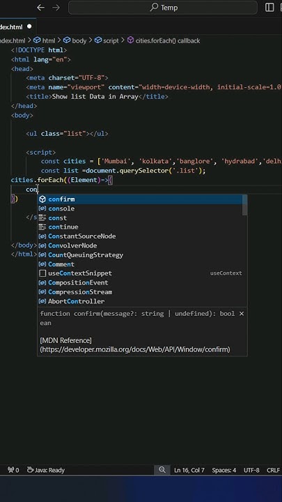 Array List In Javascript Array Javascriptcode Shorts Youtube