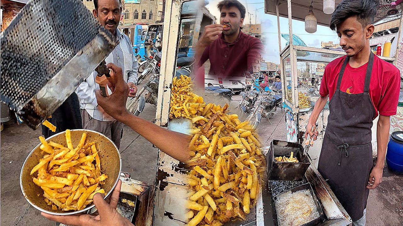 Hardworking Pakistani Kid Selling Fries on Street 🍟🇵🇰 | Street Food ...