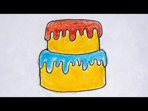 drawing cake|easy drawing|draw with madu - YouTube