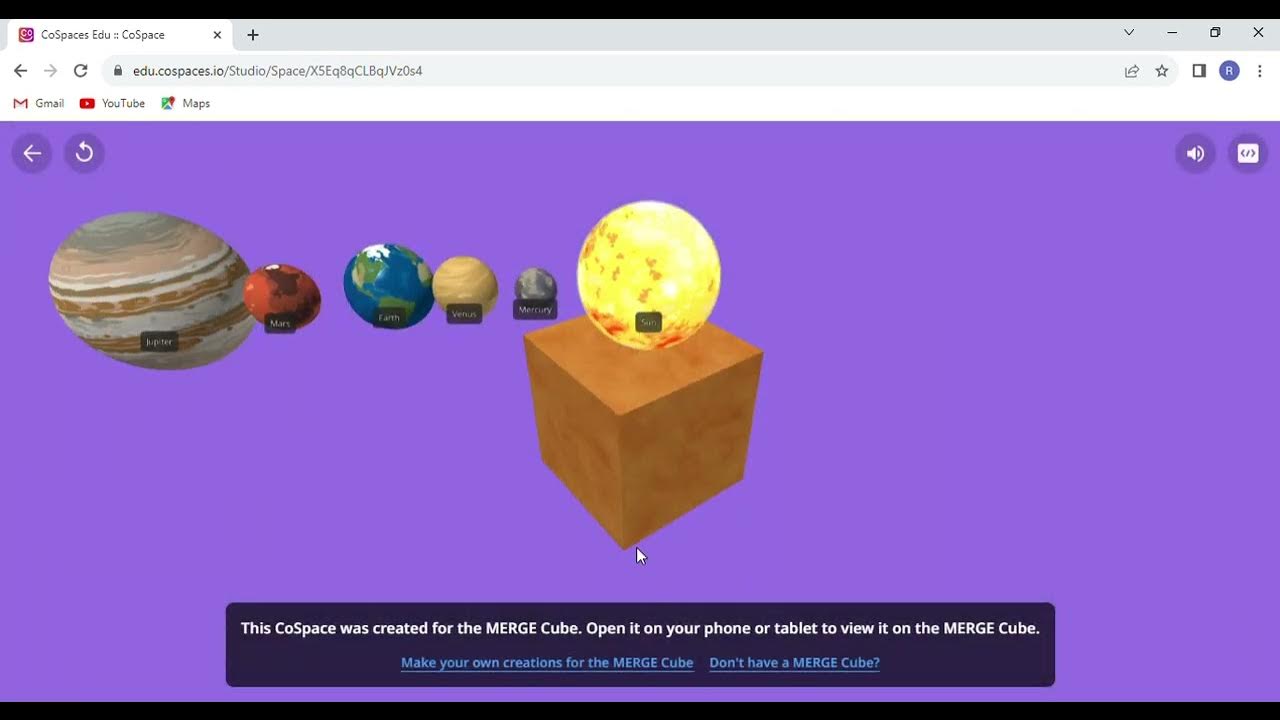 Solar system by merge cube on cospaces edu - YouTube