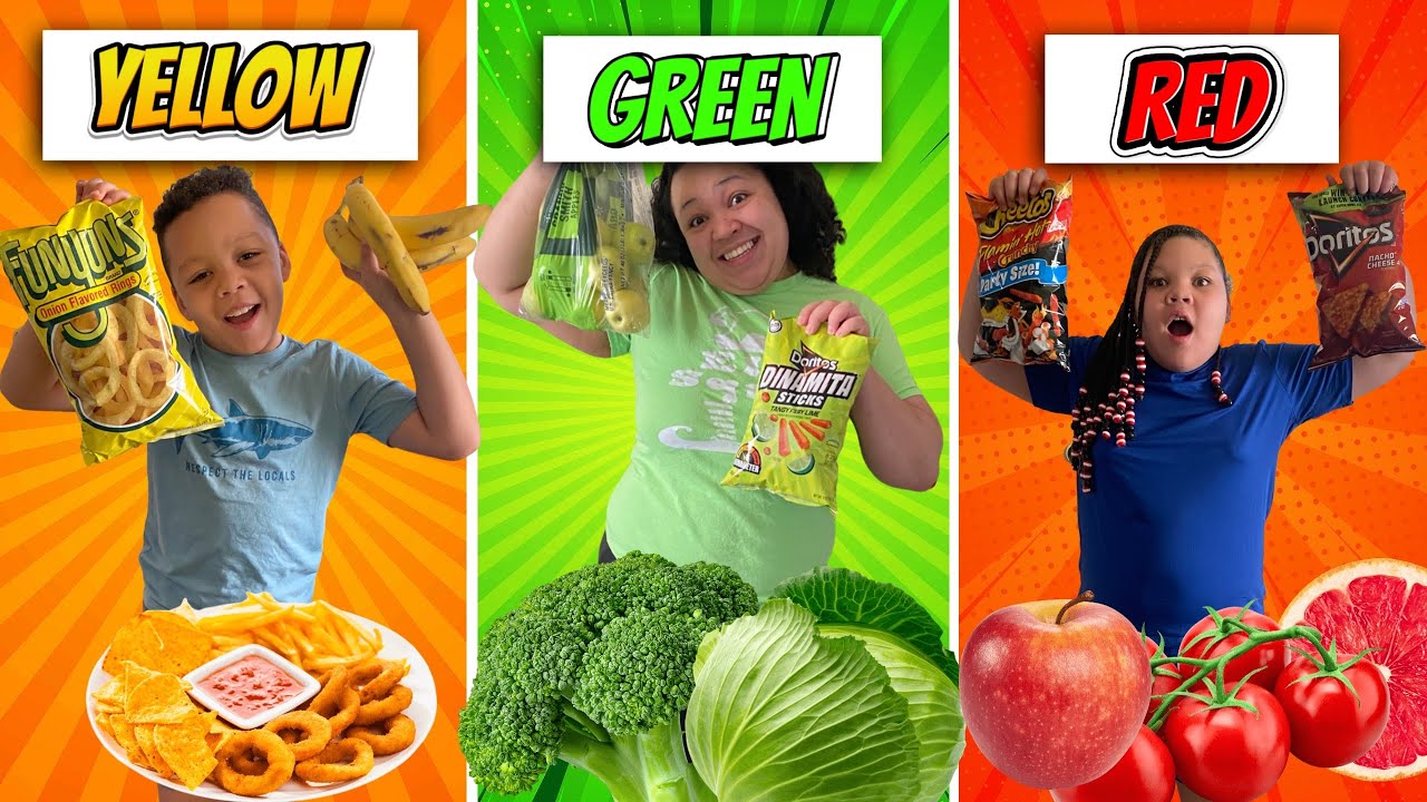 EATING ONE COLOR FOOD FOR 24 HOURS - YouTube