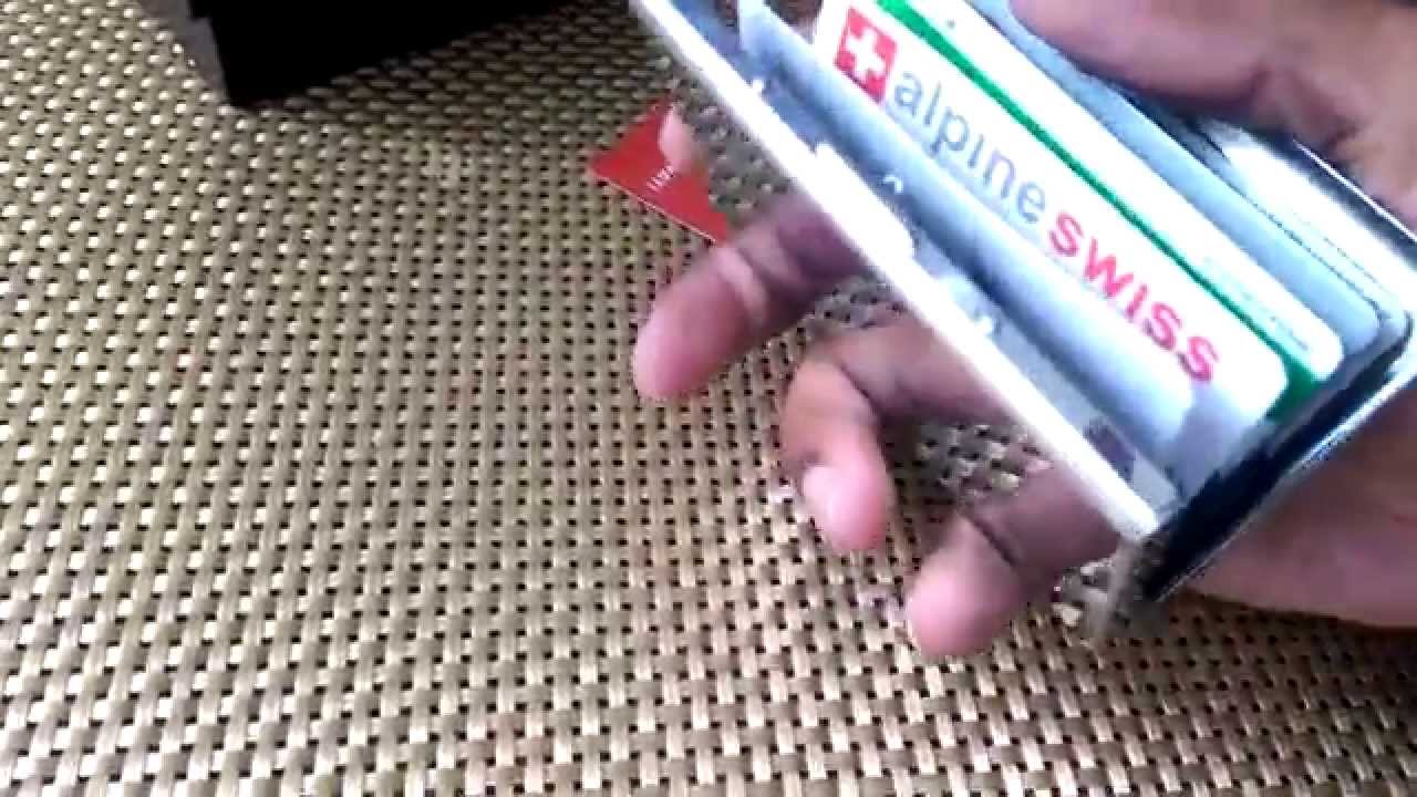 BRK stainless steel wallet/Alpine Swiss wallet - YouTube