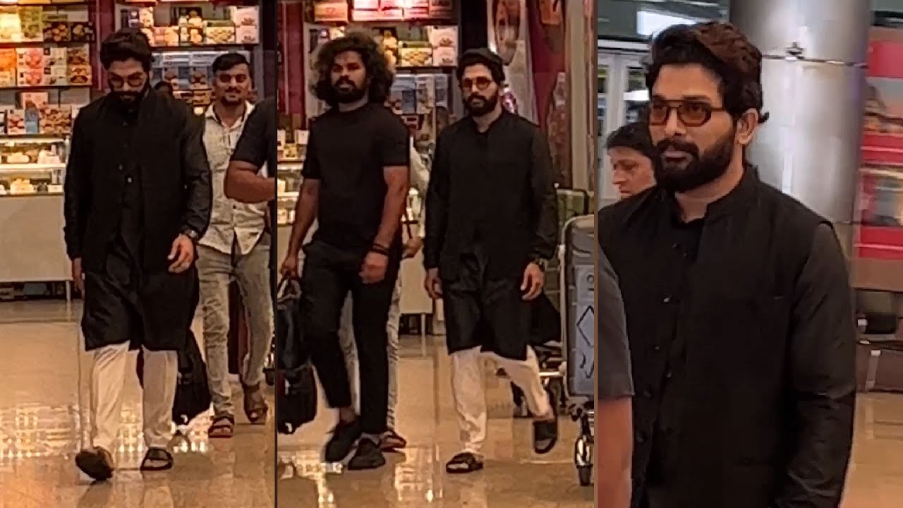 Icon Star Allu Arjun Back To Hyderabad From Delhi | 69th National ...