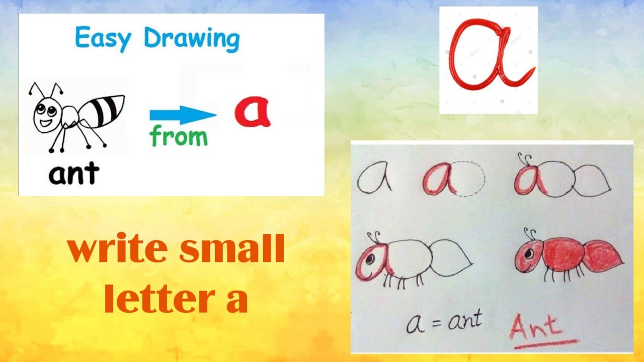 HOW TO WRITE SMALL LETTER a IN EASY STEP BY STEP WITH DRAWING - YouTube