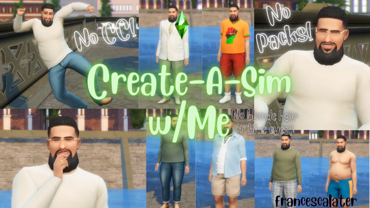 CREATE A SIM WITH ME NO CC // Plus Size Base Game Male Sim 🧍🏽‍♂️ - YouTube