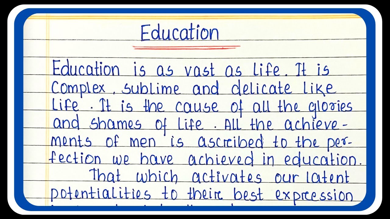 Write simple english essay on Education | Best essay writing | How to ...