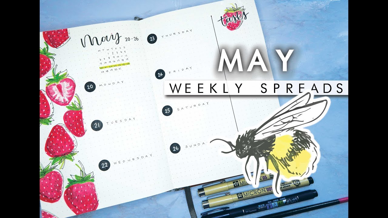 May Bullet Journal Weekly Spreads | PLAN WITH ME - YouTube