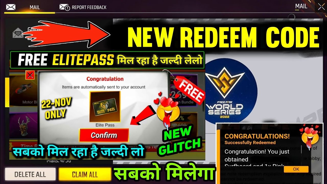 FREE FIRE NEW REDEEM CODE | REDEEM CODE | TODAY REDEEM CODE | NEW ...