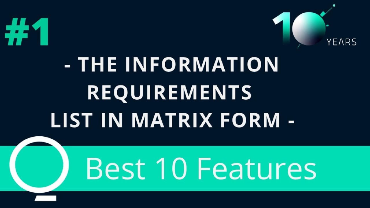 #1 The information requirements list in matrix form - YouTube