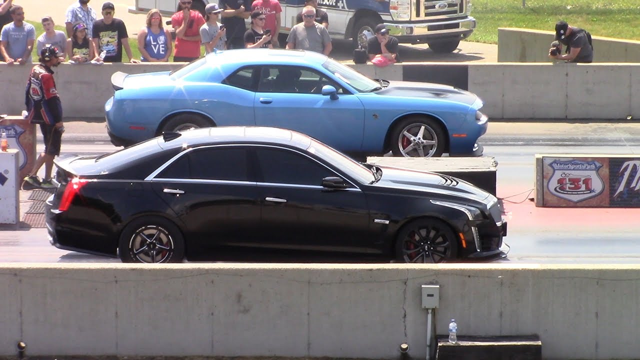 Hellcat Chellenger vs Cadillac CTS-V, Hellcat Charger & Turbo Trans Am ...