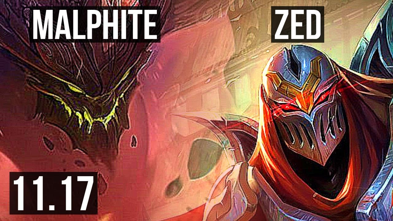 MALPHITE vs ZED (MID) (DEFEAT) | Rank 1 Malph, Rank 3, Legendary, 12/4 ...