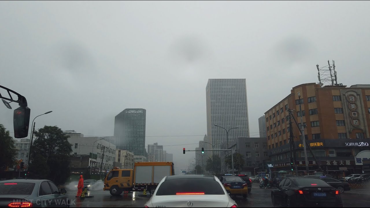 [4K] midsummer drive in heavy rain. Beijing China - YouTube