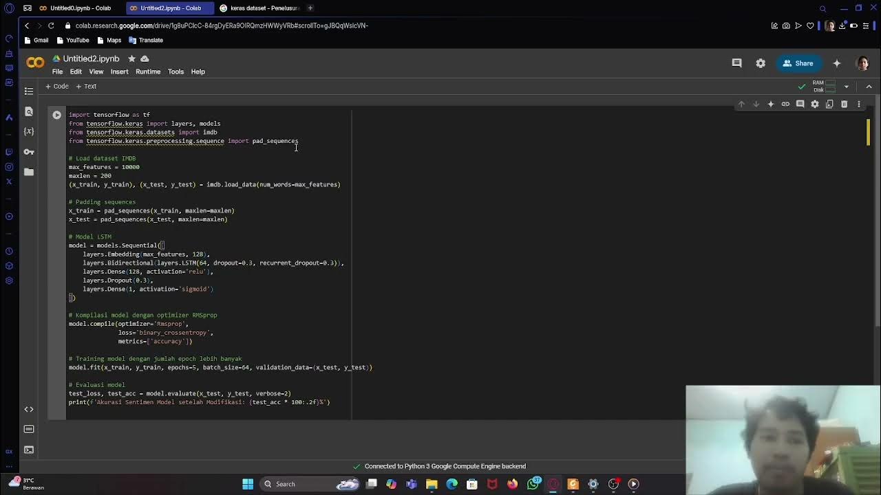 Deep learning dengan metode CNN dan RNN (LSTM) - YouTube