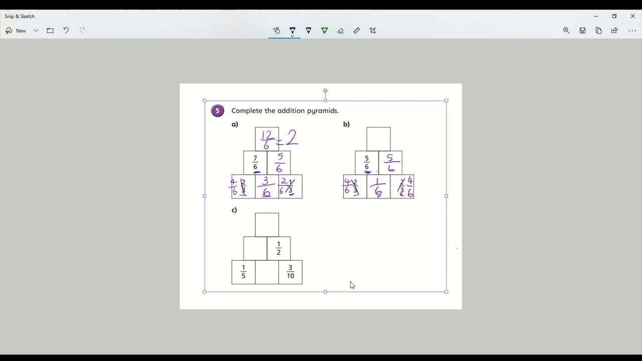 Fraction Addition Pyramids explained - YouTube