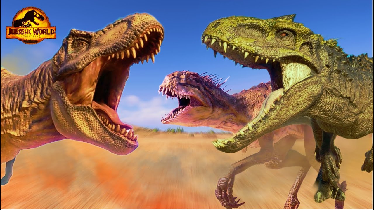 T-Rex vs Indominus Rex vs Scorpios Rex Battle Royale Jurassic World ...