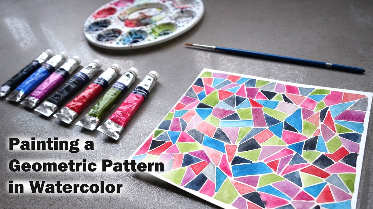 Painting a Geometric Pattern in Watercolor - YouTube