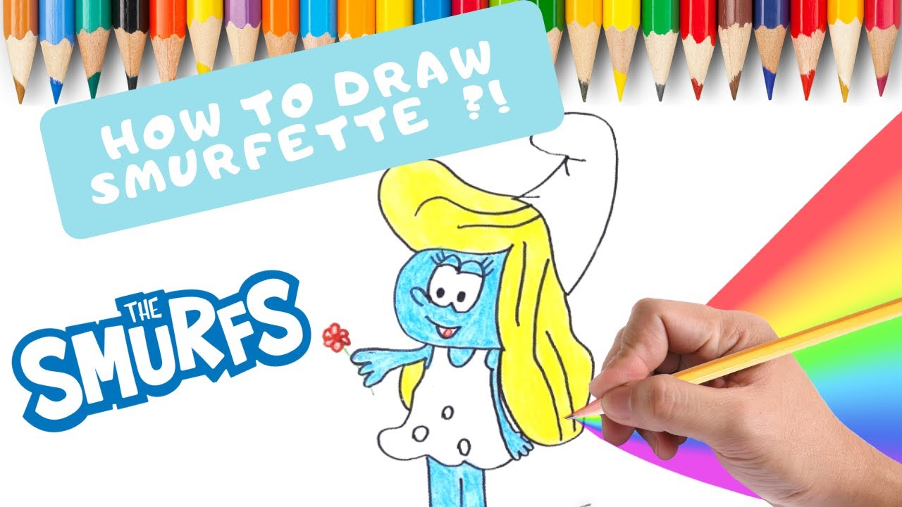 How to draw SMURFETTE!?! For kids!! Como desenhar a SMURFETTE?! - YouTube