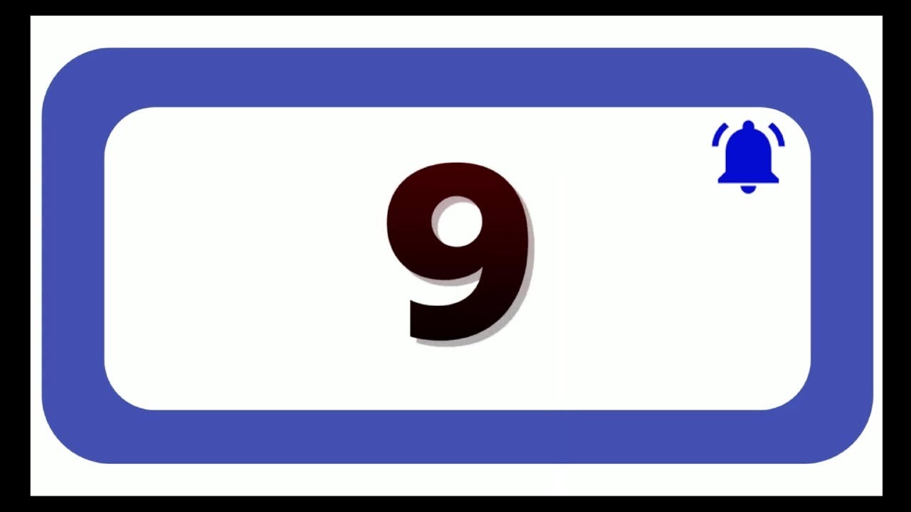 9 Seconds Countdown Timer With Sound Effect COLOR 4K HD 1080 - YouTube