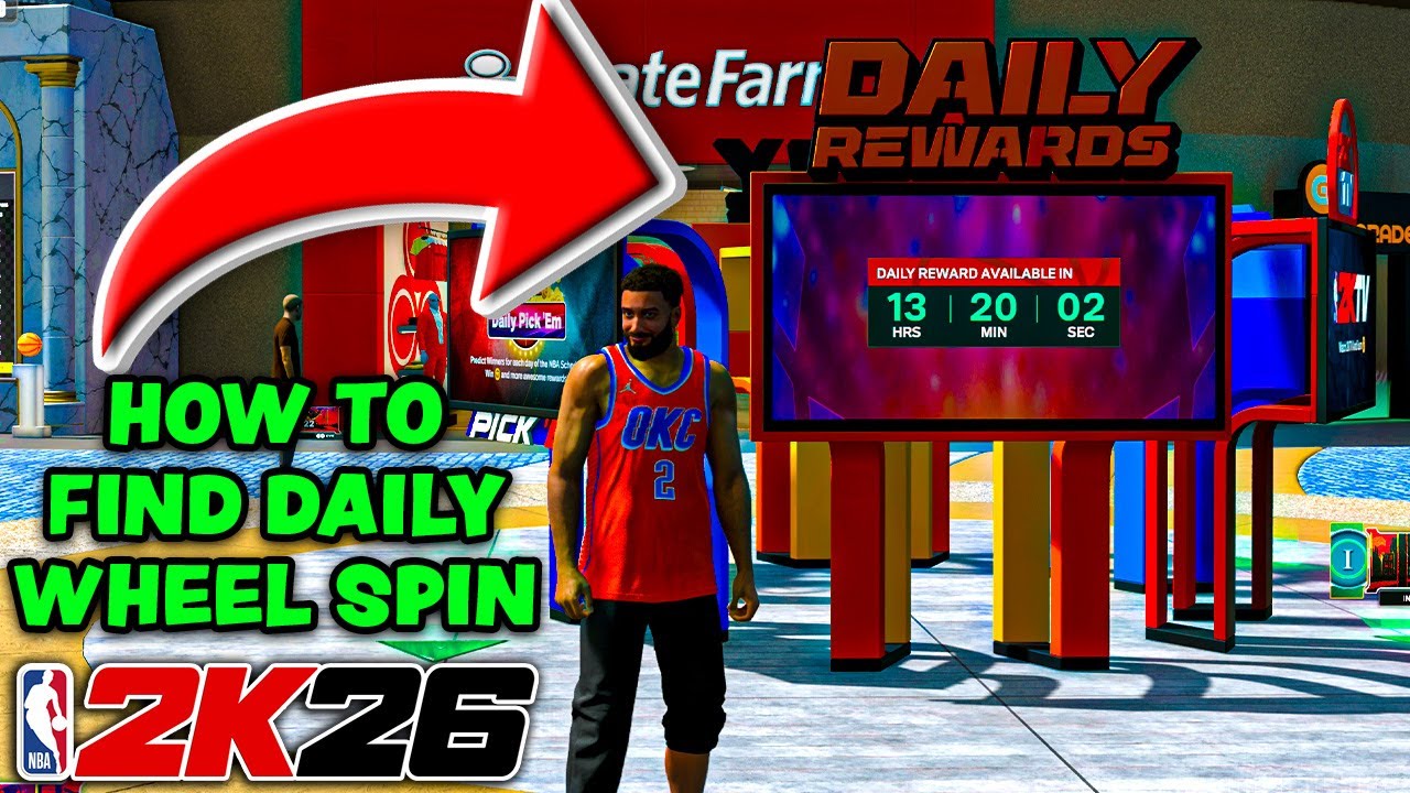 Where To Find The Daily Wheel Spin! NBA 2K26 Daily Prize Wheel - YouTube