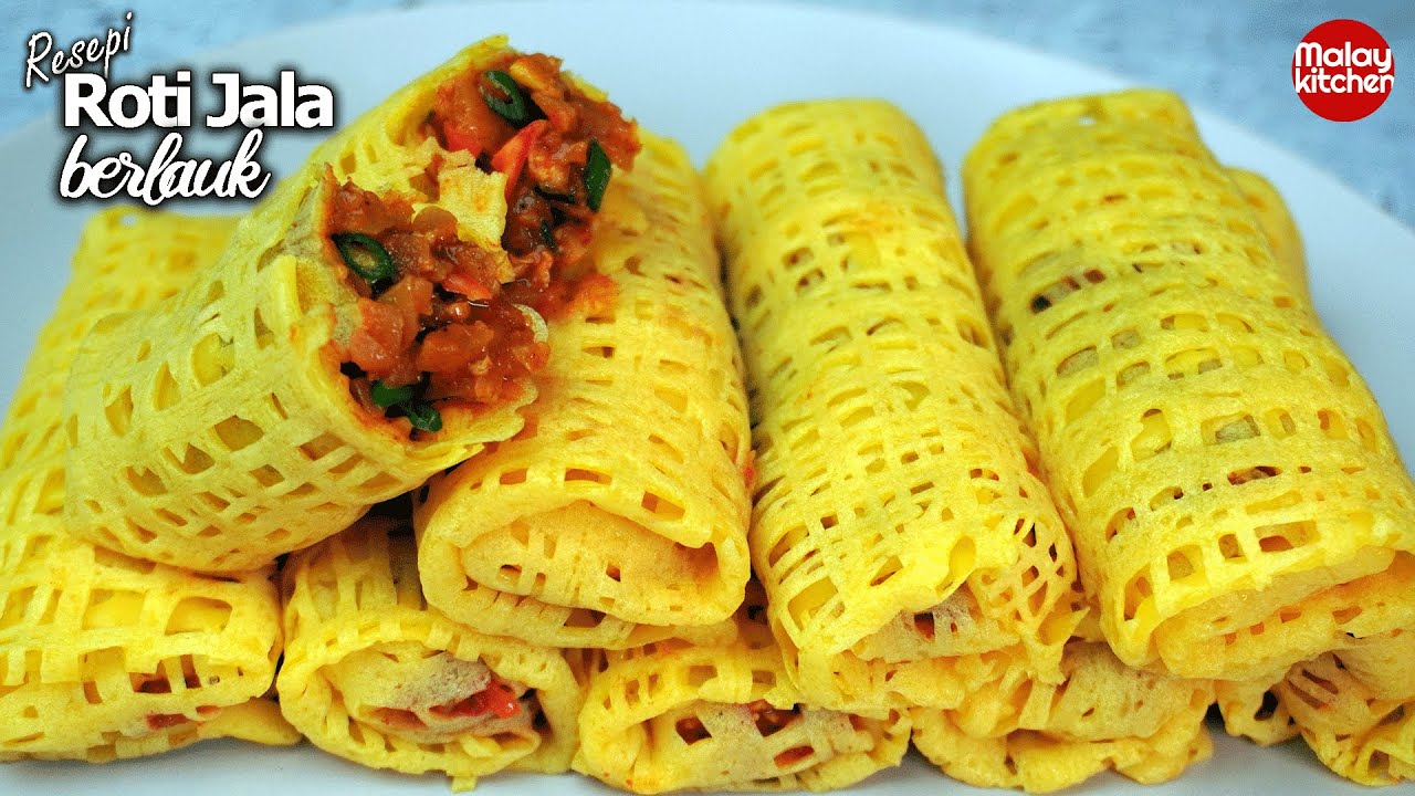 roti jala resepi | berlauk inti pedas dan Sedap - YouTube