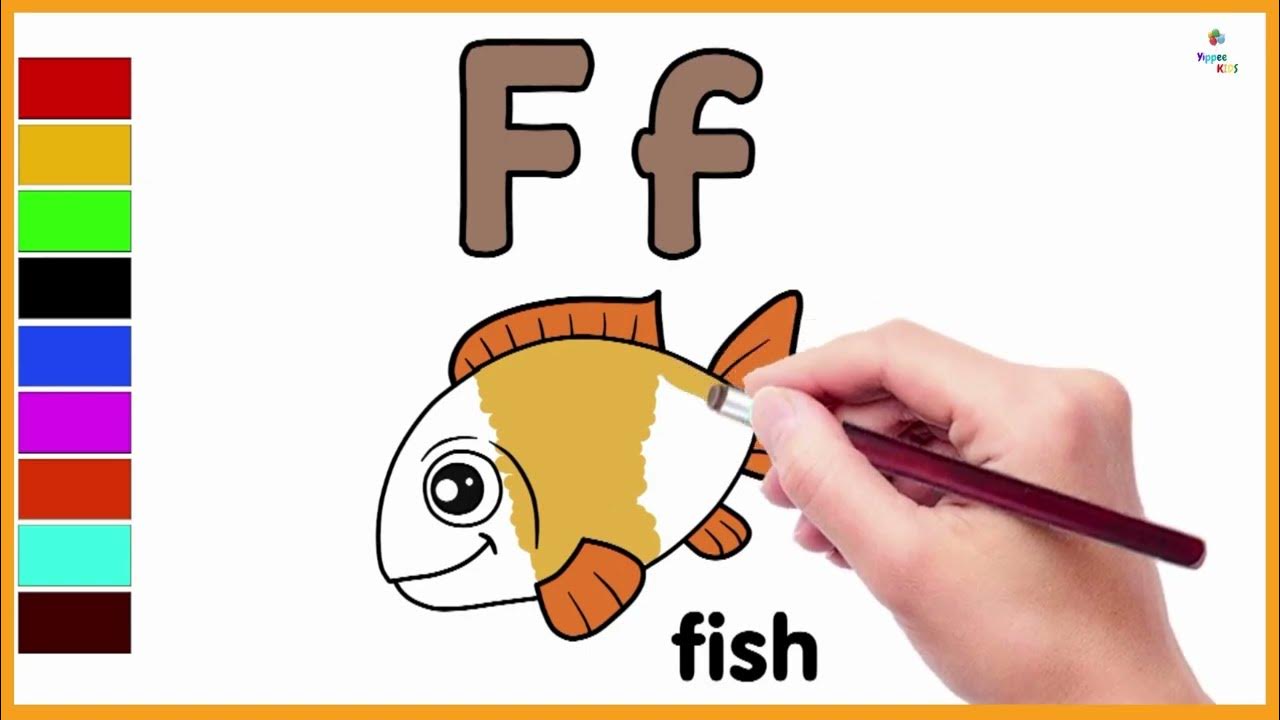 Learn Letter F | Draw and Color English Letter | Alphabet for Kids ...