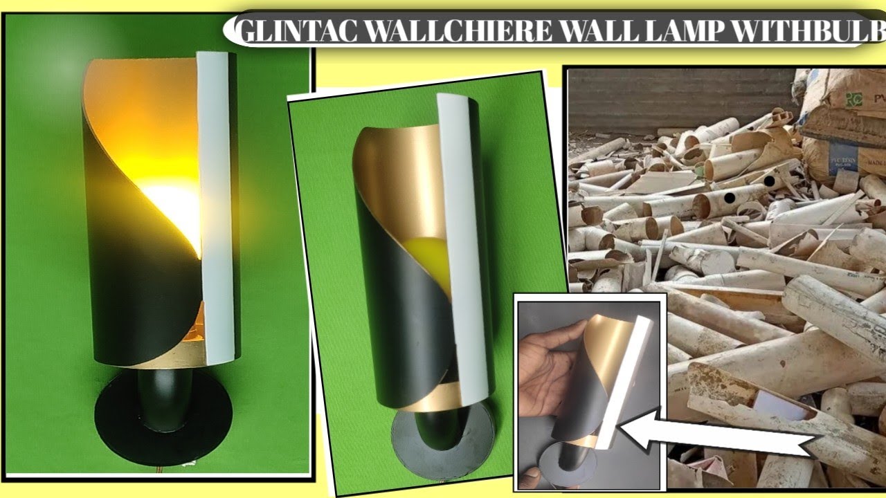 How To Make wall Light With PVC Pipe | Make A Handmade wall LED Light ...