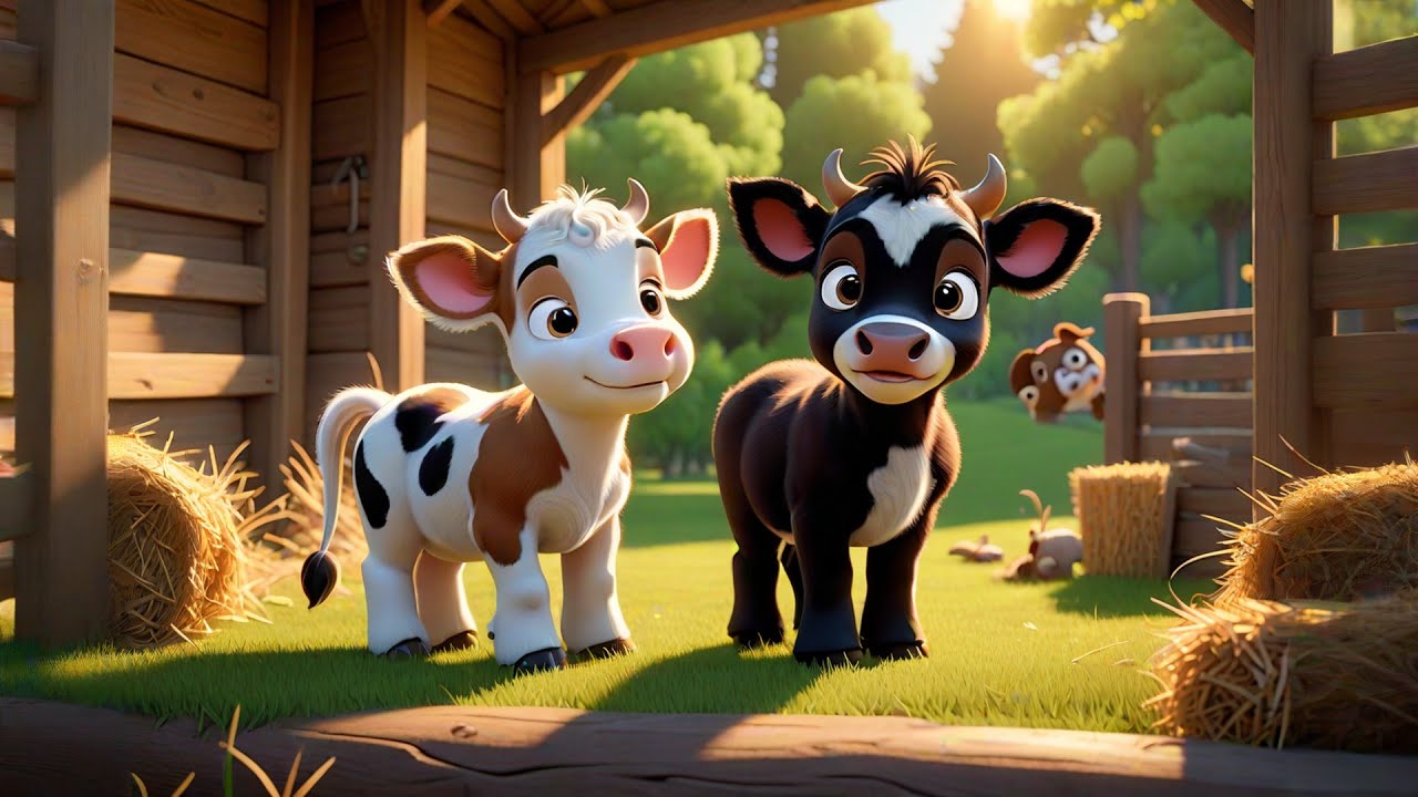 Two Baby Cows Say Moo Moo Moo | Cow Song for Kids | Nursery Rhymes and ...